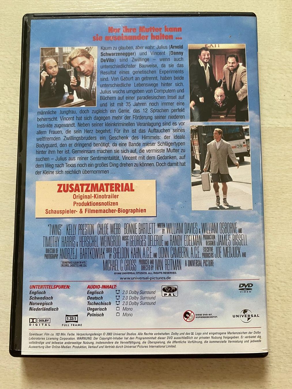 Dvd Twins - Zwillinge (1988) Schwarzenegger ,Danny DeVito (Gebraucht ...