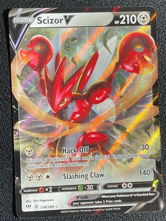 Scizor V 118/189 Ultra Rare Pokémon Darkness Ablaze (Neu (gemäss ...