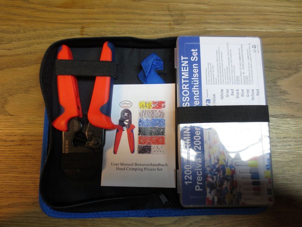 SPAR SET Crimpzange inklusiv 1200 Aderendhülsen + Etui (Neu und ...