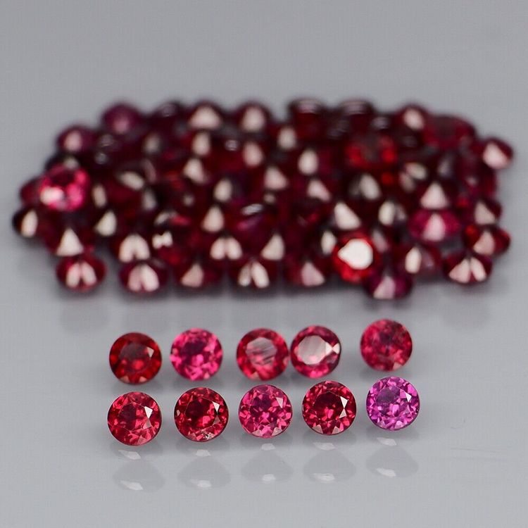 Vrai 10Pcs Natur Rhodolit Naturedelstein Granat Top (Neu und ...