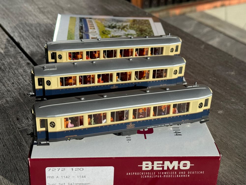 RhB Bemo 7272 120 3-er Set Salonwagen ACPE mit Licht (Gebraucht) in Goldau für CHF 175 – mit ...