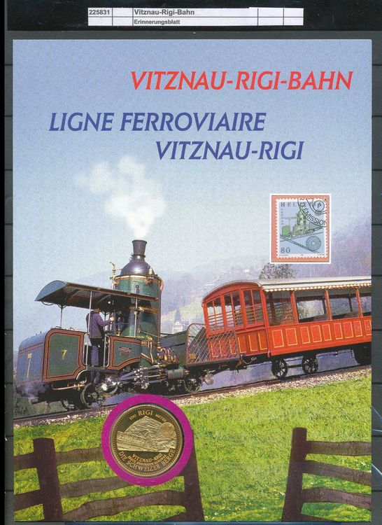 Vitznau - Rigi - Bahn, Erinnerungsblatt - mit Münze | Kaufen auf Ricardo