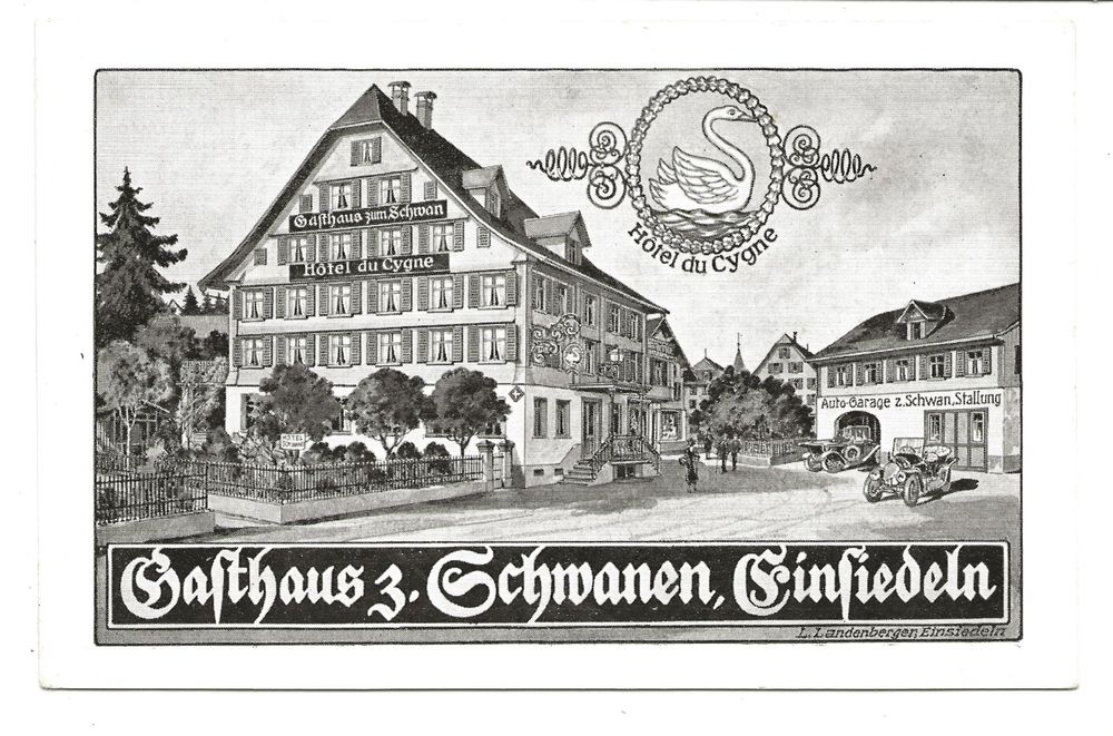 Einsiedeln (SZ) Werbung Gasthaus zum Schwanen - Auto Garage (Gebraucht) in Engelburg für CHF 17. ...