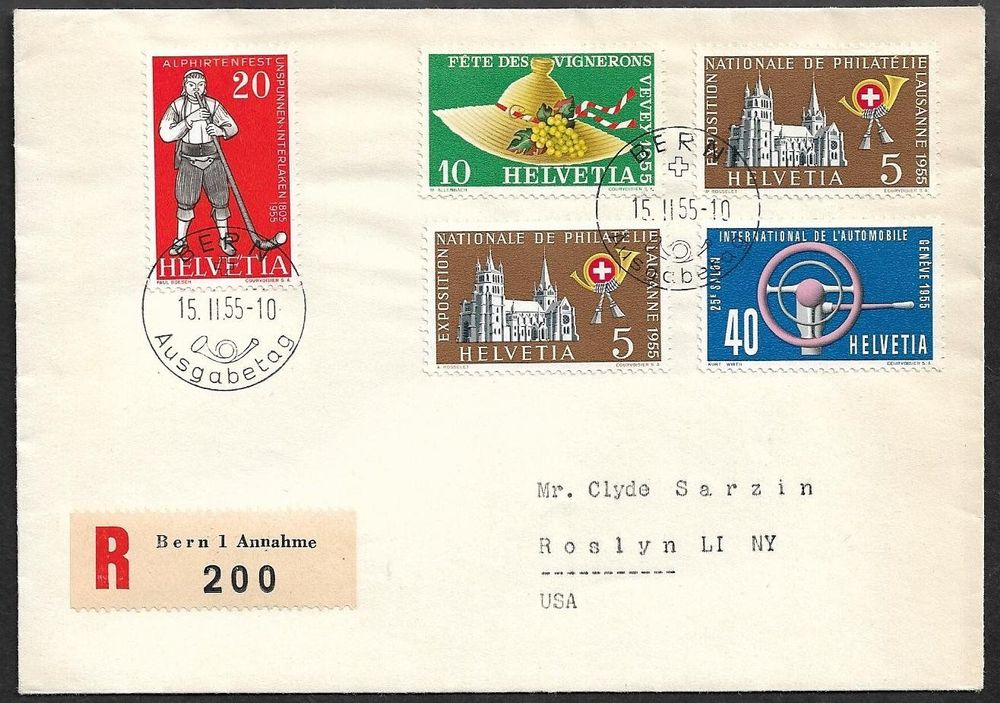 1955 WERBE FDC BERN Serie ET deutsch (Gebraucht) in Zürich für CHF 5 – mit Lieferung auf Ricardo ...