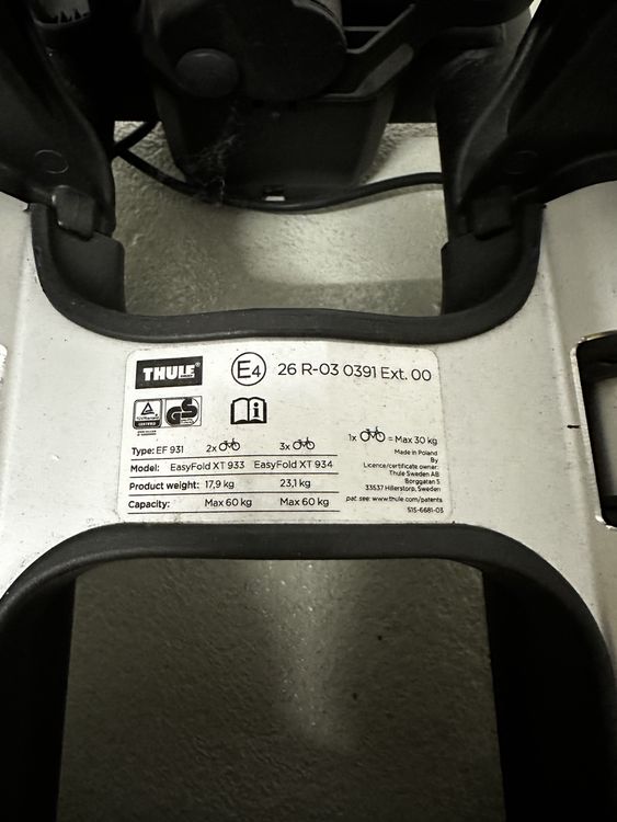 Thule EasyFold XT 933 Velo Träger für 2 Velos - Top! (Gebraucht) in ...