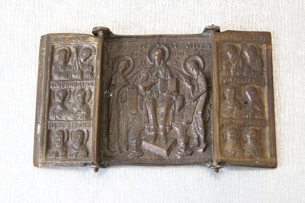 Deësis-Ikone aus Bronze - russisch orthodoxes Triptychon | Kaufen auf Ricardo
