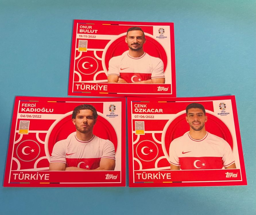 Topps Euro 2024 Sticker TÜRKEI 3x- TUR 10, TUR 11, TUR 13 | Acheter sur ...