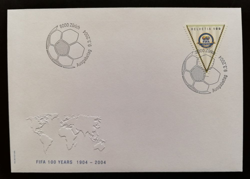 Schweiz FDC Sondermarke 100 Jahre FIFA 2004 (Gebraucht) in Gümligen für CHF 1.3 – mit Lieferung ...