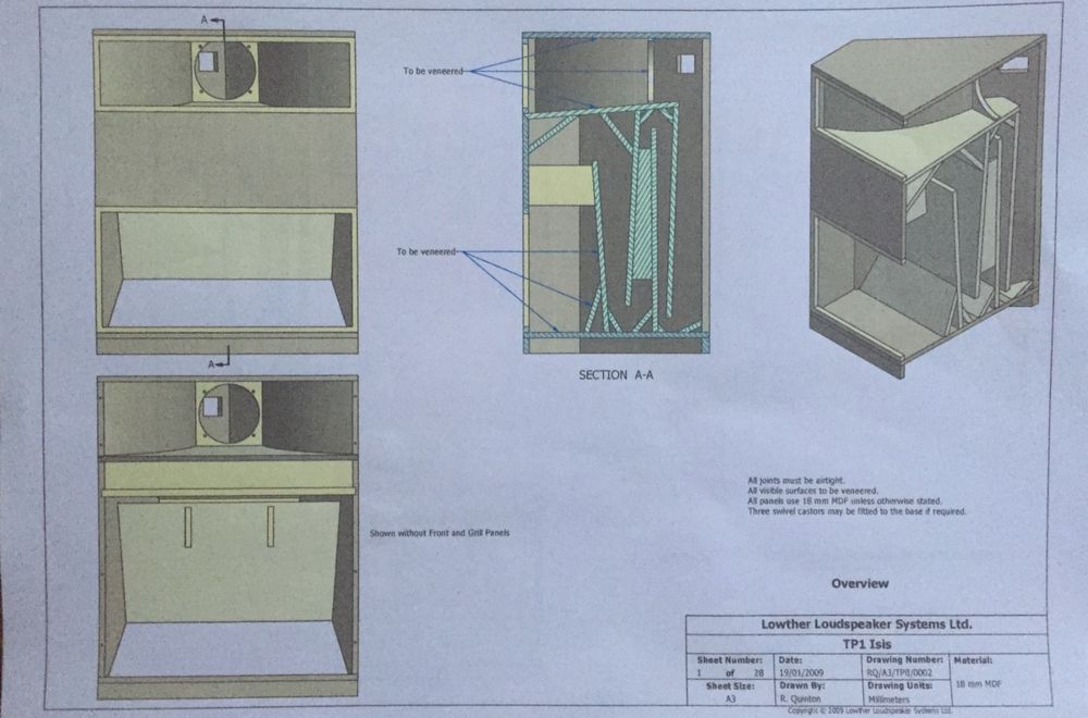 Lowther TP1 Isis Eck-Hornlautsprecher mit hohem Wirkungsgrad (Gebraucht ...