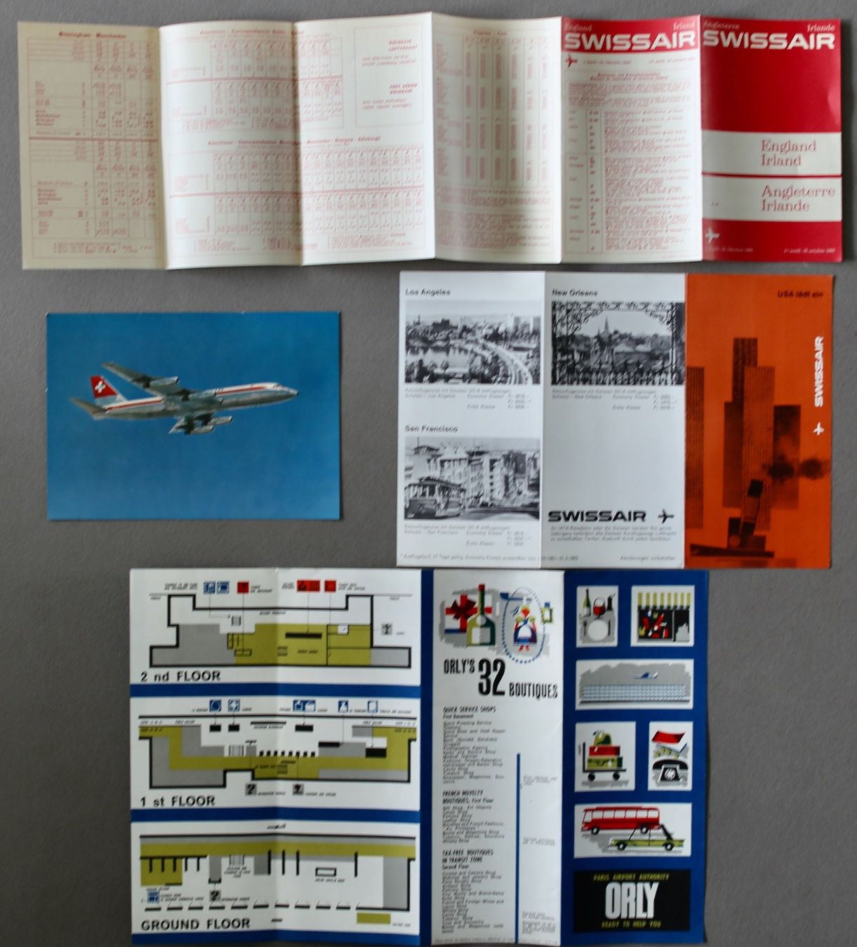 2 Swissair Prospekte, Flugzeug Foto, Plan Flughafen Orly (Gebraucht) in Biel/Bienne für CHF 10 ...