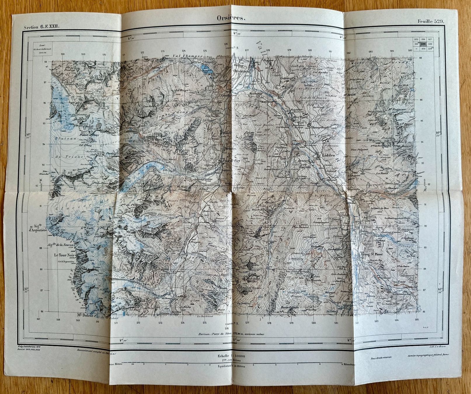 Atlas topographique de la Suisse: Feuille No. 529 Orsières (Gebraucht ...