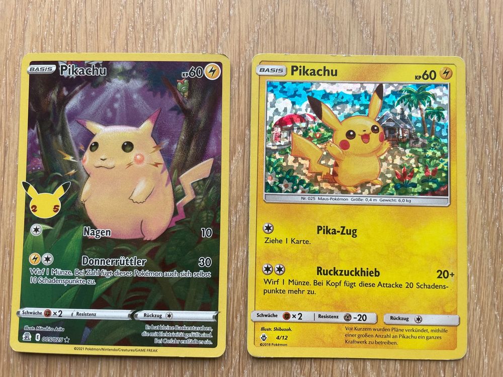 2x Pokemon Pikachu D, Holo, Rare, 4/12-2018 und 005/025-2021 (Gebraucht ...