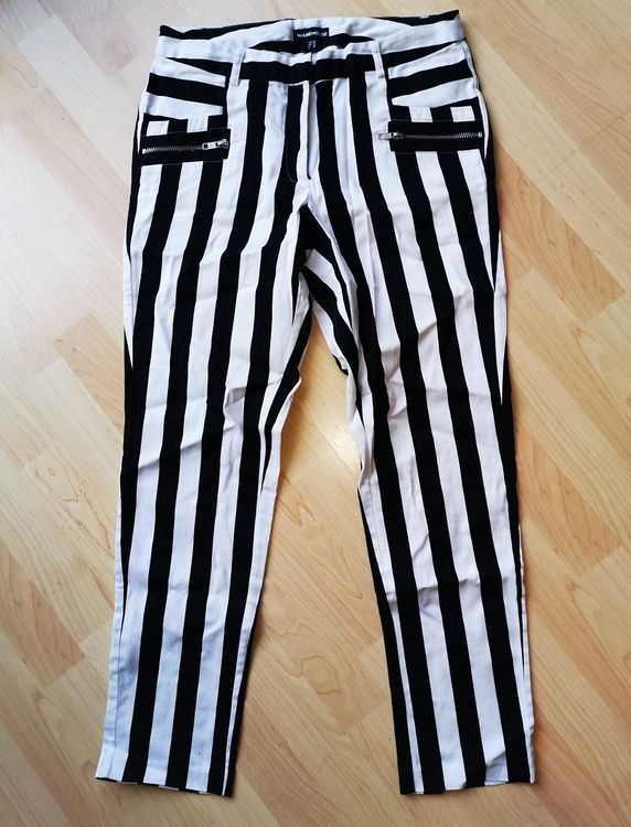Schwarz Weisse Gestreifte Hose