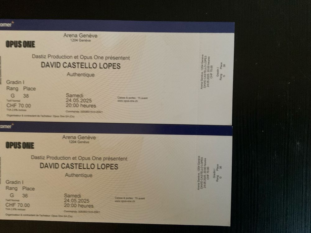 Billet spectacle Authentique, David Castello Lopez (Neu (gemäss ...