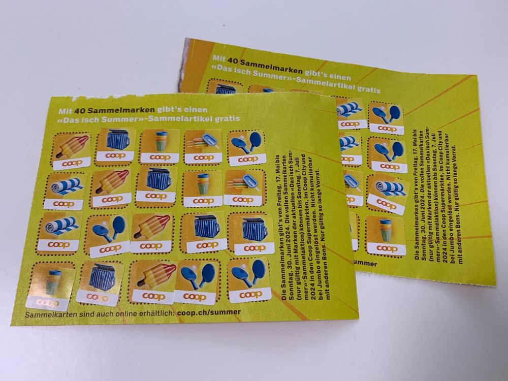 2xvolle Sammelkarte ( 80 Sticker)Coop „das isch summer“ | Kaufen auf ...