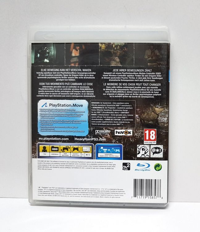 Sony PS3 Heavy Rain Move Edition Psycho-Thriller (Gebraucht) in Schüpfheim für CHF 8.8 – mit ...