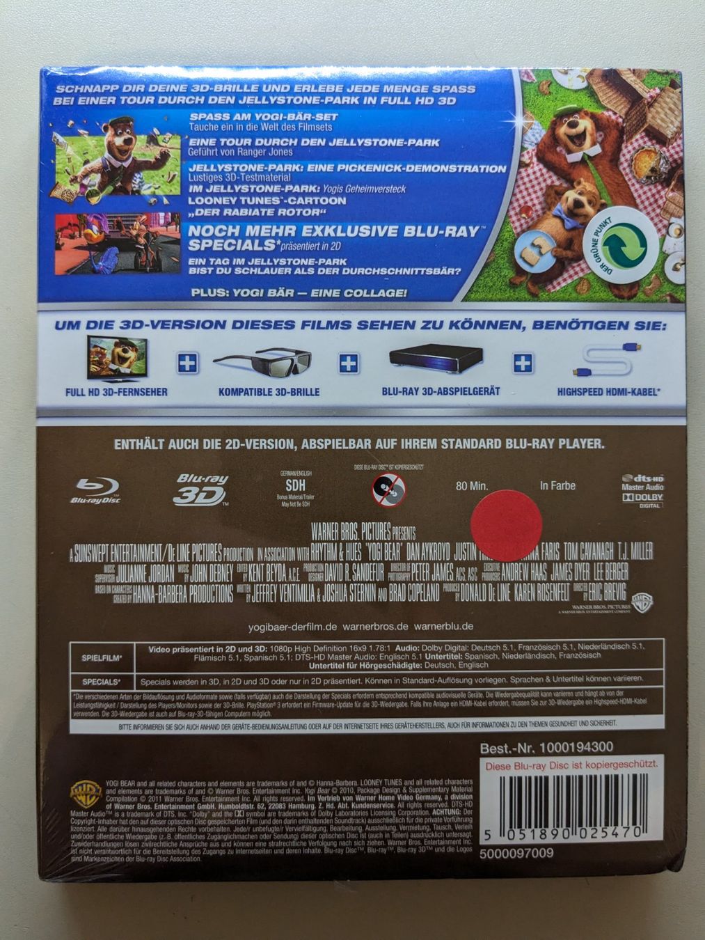 Yogi Bär [Blu-ray / 2D&3D / neu&OVP] (Neu und originalverpackt) in Port ...