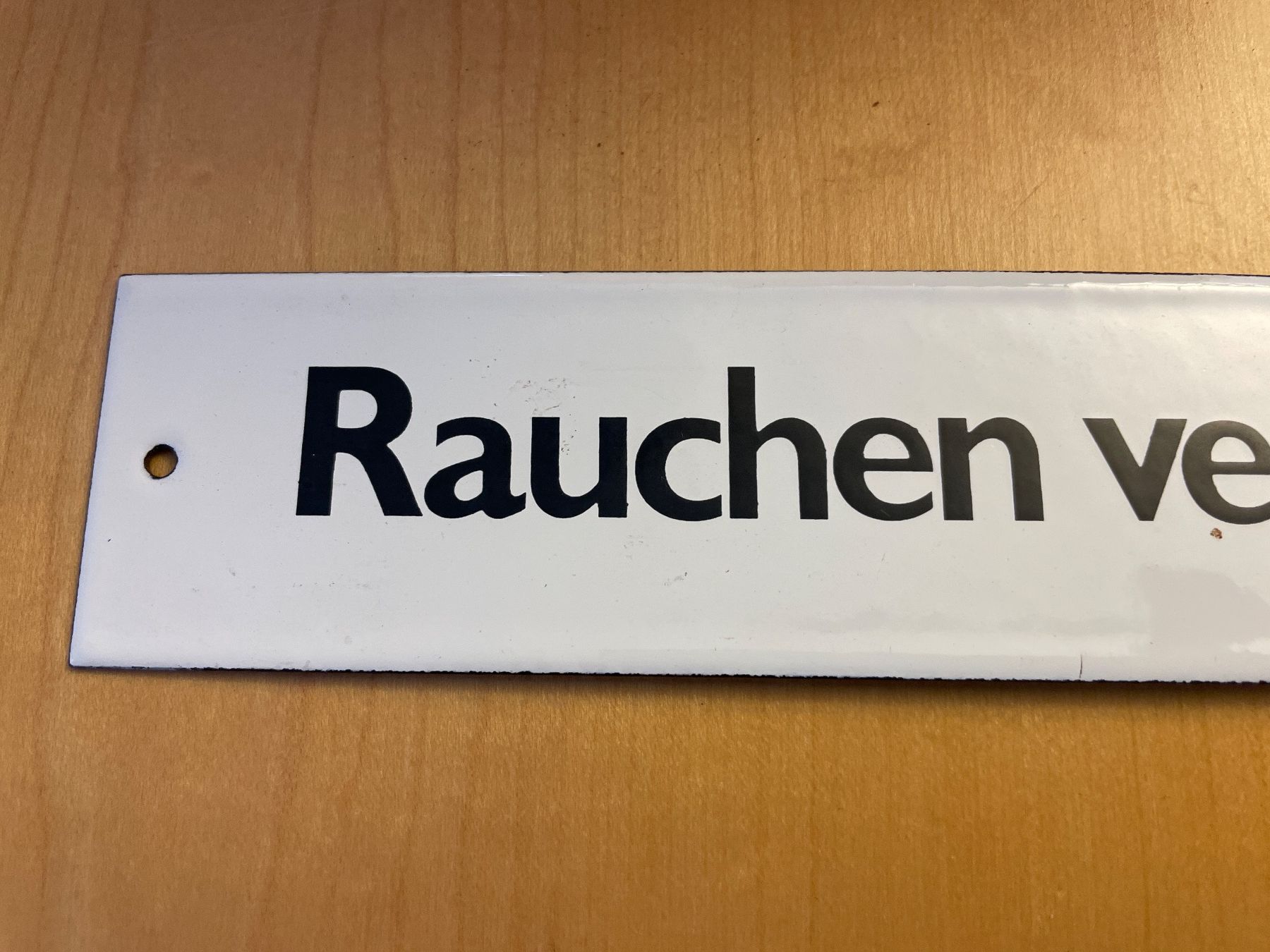 Vintage Hinweisschild „Rauchen verboten“ aus Email ca. 1980 (Gebraucht ...