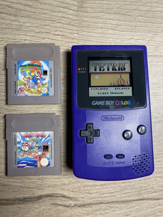 Game Boy Color + 3 Spiele Tetris Wario Land Mario Land 2 (Gebraucht) in ...