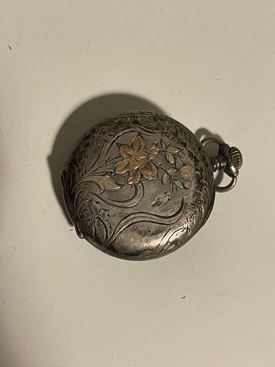 Montre à gousset ancienne décorée, Argent massif 800 (Gebraucht) in ...