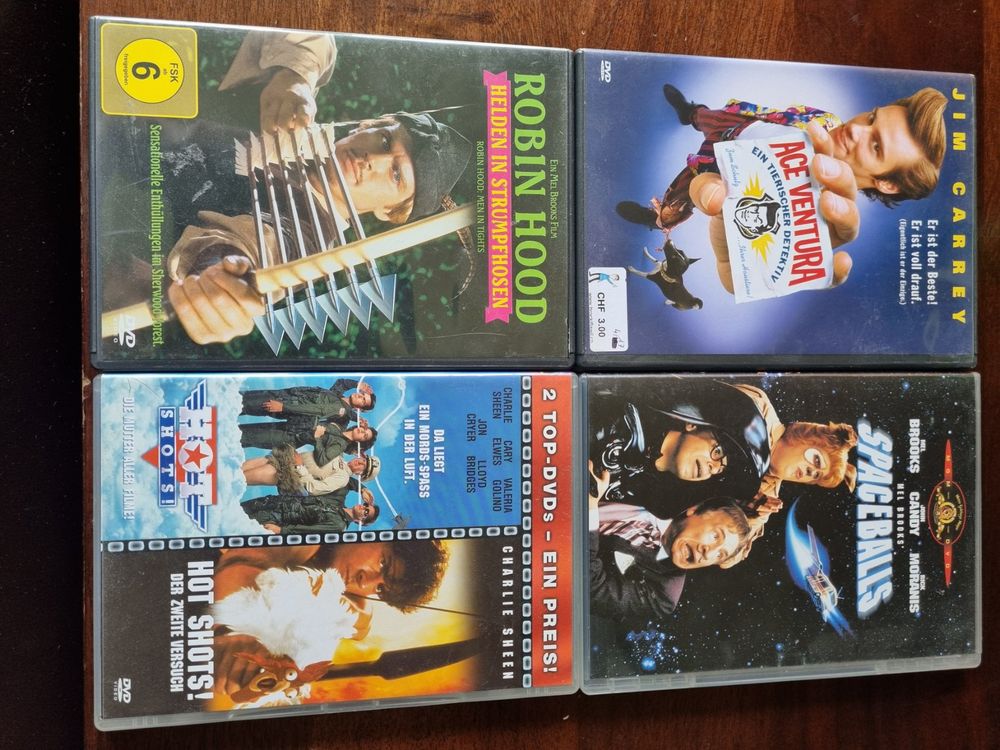 DVD Sammlung: Robin Hood, Ace Ventura, Hot Shots, Spaceballs (Gebraucht ...