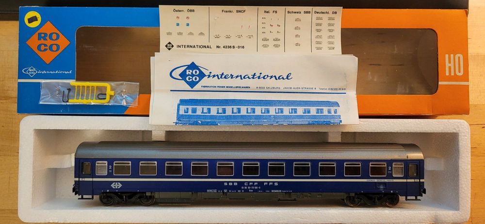 Roco H0 4234A, SBB Liegewagen 2. Kl. 1:93, wie neu (Neu (gemäss Beschreibung)) in Herisau für ...