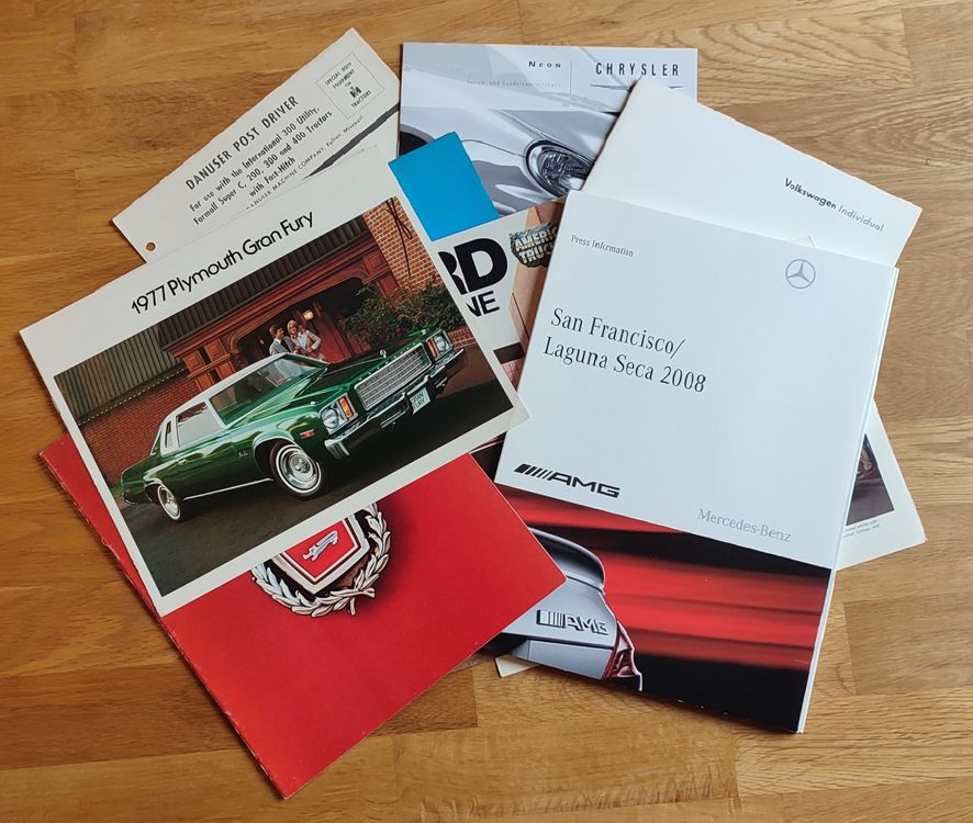 alte Autoprospekte Sammlung Ford, AMG, Mazda, Plymouth .. (Gebraucht ...