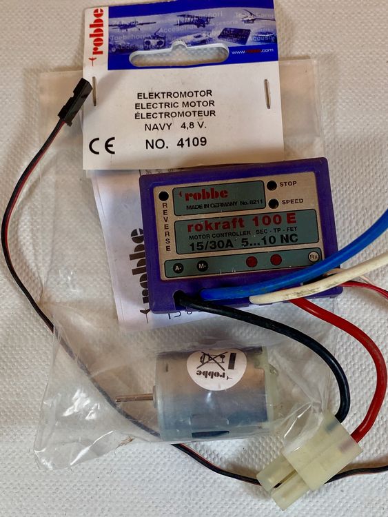 robbe rokraft 100E Fahrtregler + robbe 4.8V Elektromotor (Neu (gemäss ...
