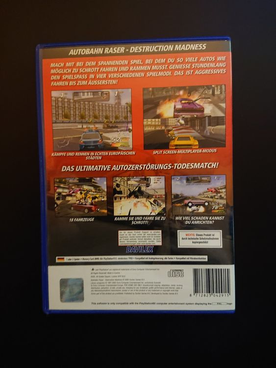 Playstation 2 PS2 - Autobahn Raser Destruction Mad - Deutsch (Gebraucht ...