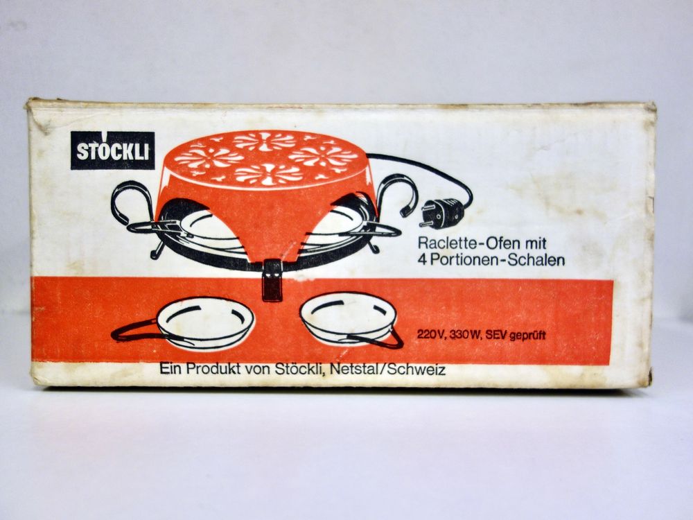vintage Stöckli Raclette Ofen 4 Pfännli Swiss Made 70er (Gebraucht) in ...