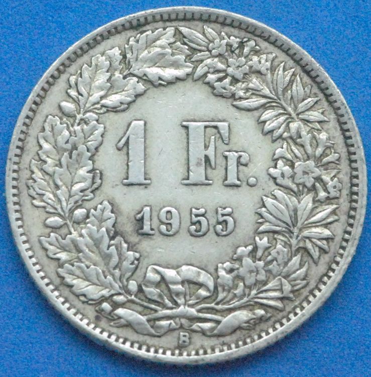 Silberner 1.- Jahrgang 1955, Rar (Gebraucht) in Mühlethal für CHF 12 – mit Lieferung auf Ricardo ...