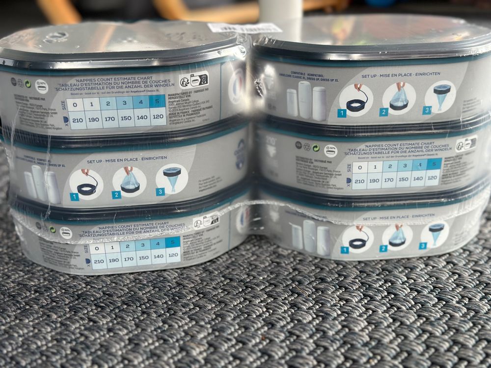 Angelcare Nappy Bin Refill Cassettes, 6 pack, New (Neu und ...