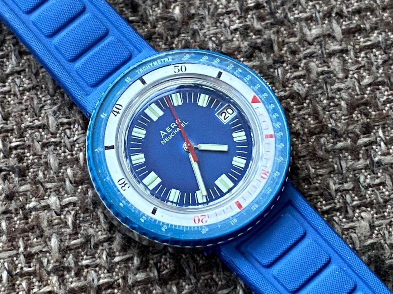 Vintage Herrenuhr Diver-Watch AERO Neuchatel 1960er RAR (Gebraucht) in ...