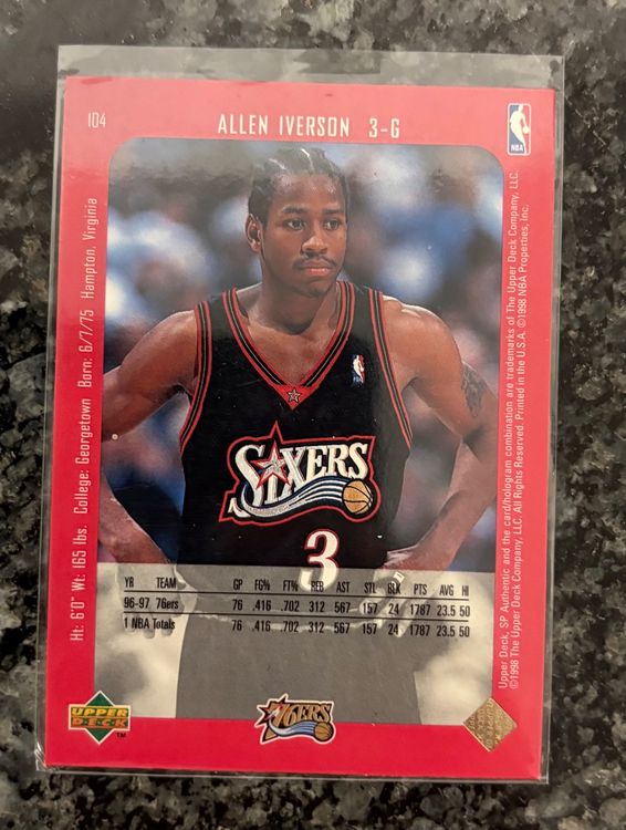 NBA Allen Iverson Upper Deck SP Authentic 97/98 Card (Neu (gemäss ...