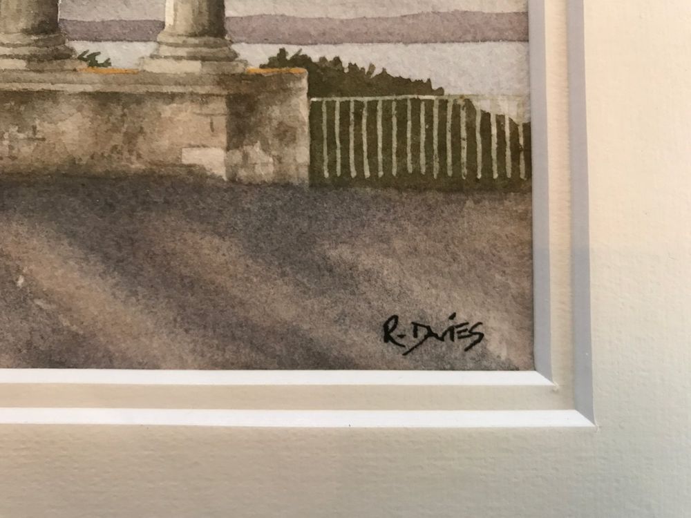 Aquarelle originale peinture Piliers Romains, Nyon, Suisse (Neu und originalverpackt) in Gland ...