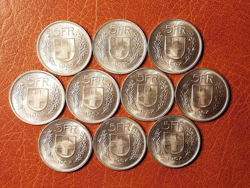 5 Franken 1967 / 10 Stück (Neu (gemäss Beschreibung)) in Worb für CHF 92 – mit Lieferung auf ...