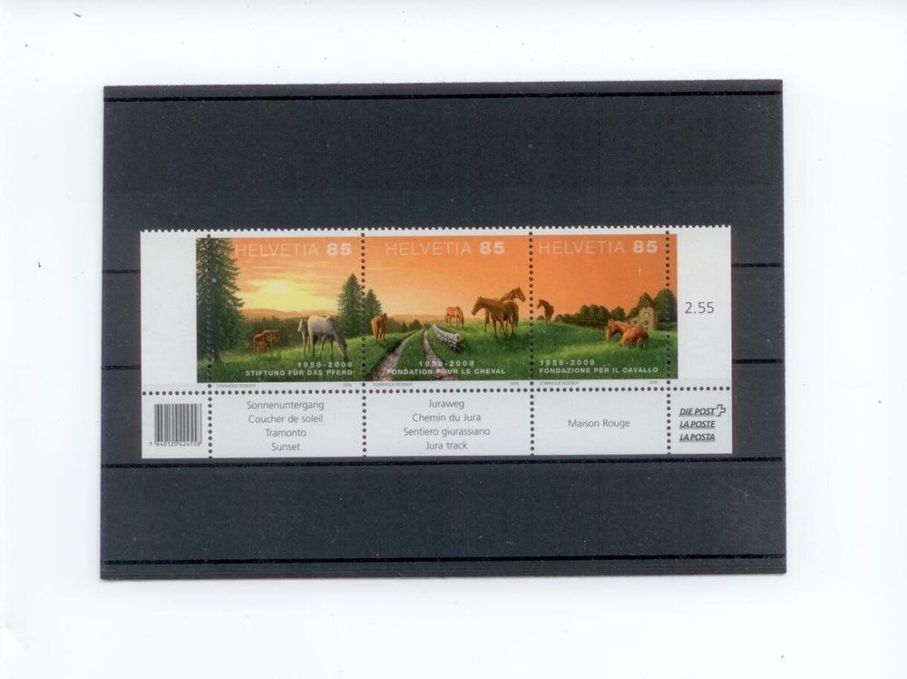 2008 Briefmarke Juralandschaft Z174 (1259-1261) mit Tab ** (Neu (gemäss Beschreibung)) in ...