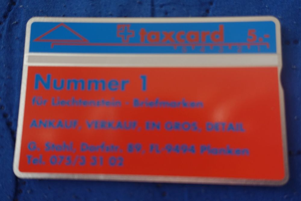 Taxcard 5.- Wertkarte Liechtenstein Sammler (Neu (gemäss Beschreibung)) in Thun für CHF 1 – mit ...