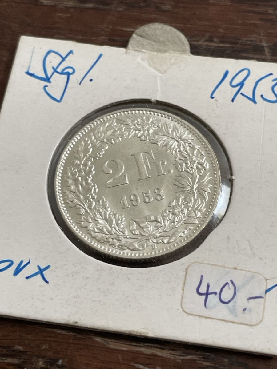Pièce de 2 fr année 1953 argent stgl (D'occasion) à lausanne pour CHF ...