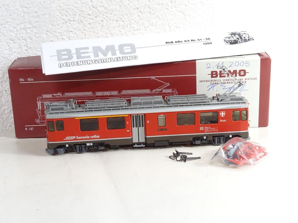 Bemo 1269 102 Triebwagen ABe4/4 Brusio 52, Rot, H0m, OVP (Gebraucht) in ...