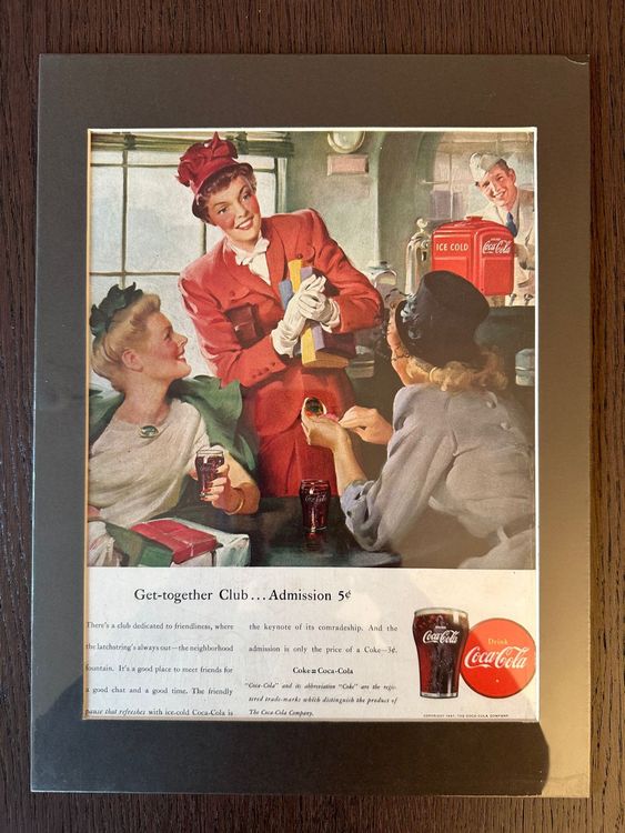 Originale Werbeanzeige Coca Cola - Get-together Club (Neu und ...