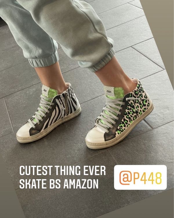 P448 High-top Sneakers Neon Leopard Zebra Print 36 NP 400 Fr (Neu ...