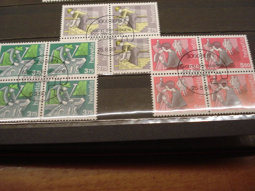 3 4erblocks Dauermarken Berufe, ET-o, hohe Werte (Gebraucht) in Niederwil AG für CHF 4.5 – mit ...