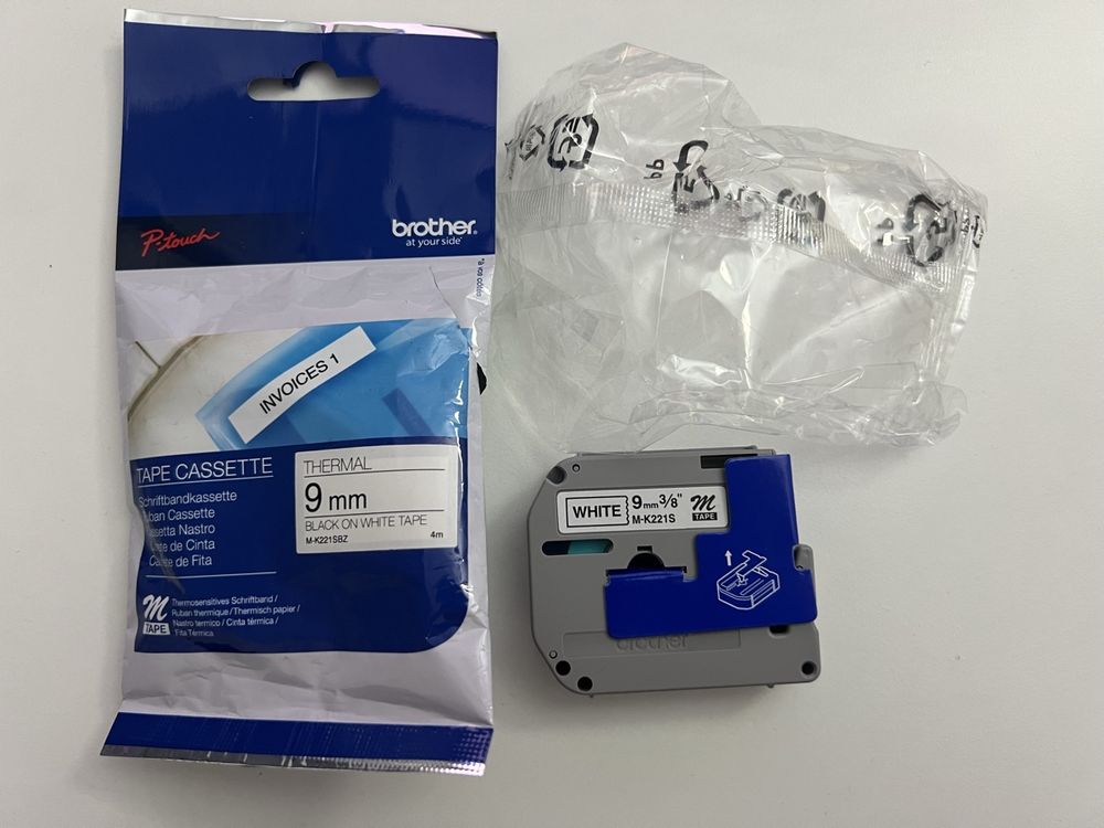 Brother P-touch m tape 9mm 4m black on white | Kaufen auf Ricardo