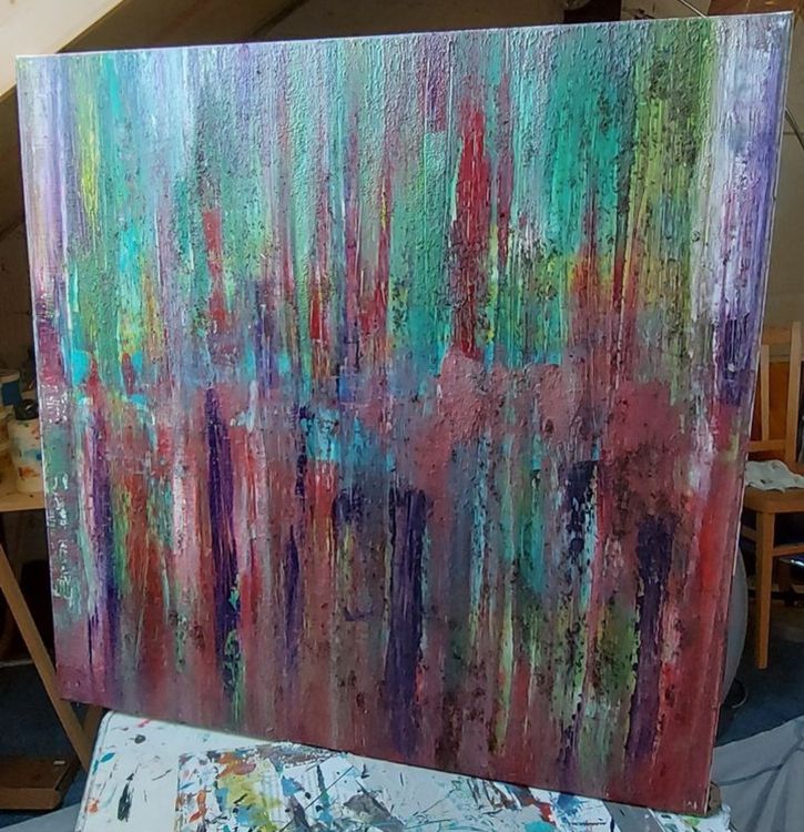Gemälde Farbig von mir selbstgemalt 80×80 | Kaufen auf Ricardo