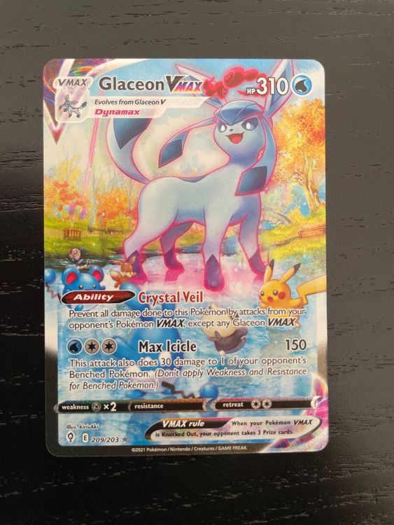 Glaceon VMAX Alternate Art, Evolving Skies 209/203, ENG - NM | Kaufen ...