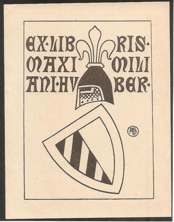 Ex-libris héraldique Max. HUBER Zürich, par Alois Balmer (D'occasion) à ...