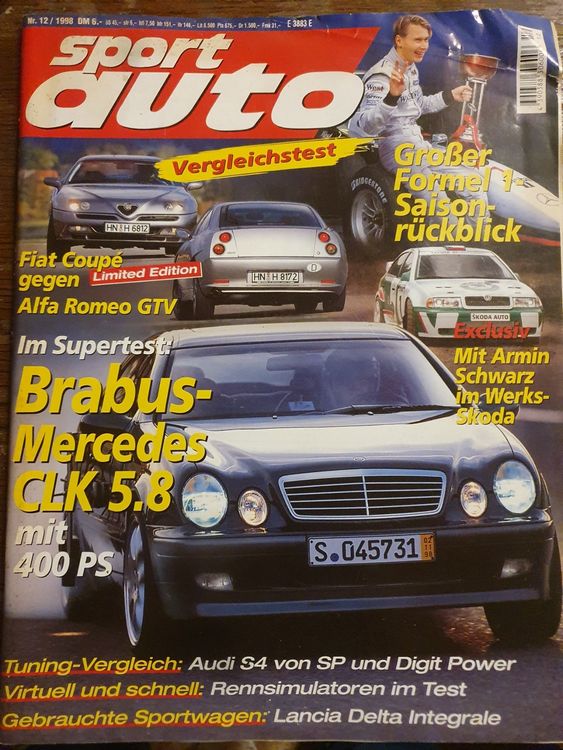Sport Auto 12/98 Brabus CLK 5.8 Fiat Coupé GTV Delta Integra | Kaufen ...