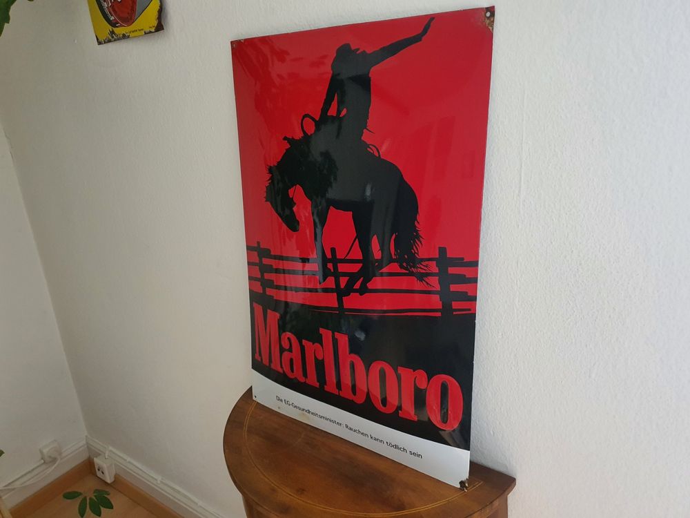 Grosses Emailschild Marlboro Emaille Schild Reklame Retro | Kaufen auf ...