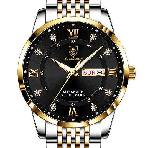 Edle Herrenuhr Stahlband Armbanduhr Datum Wochentag (Neu und ...